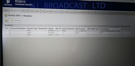 Tandberg Ericsson Rx8310 Ird Receiver With IP Input And Asi Mpeg4 Hd M6 N I Broadcast Ltd