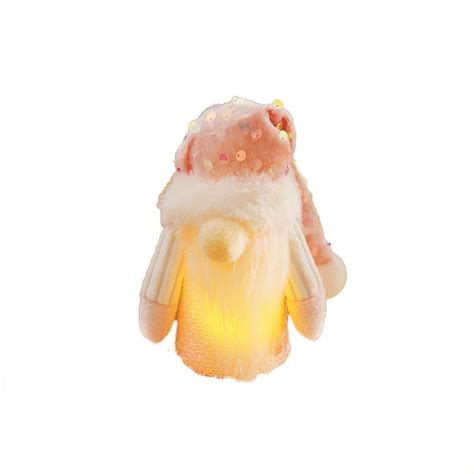 Edgergery Sequin Christmas Gnomes Plush Decor With Led Lighting Beard