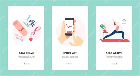 Premium Vector Fitness Online Class Onboarding Mobile App Screens Banner Template Design