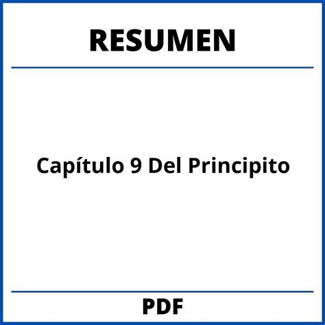 Resumen Del Capítulo 9 Del Principito