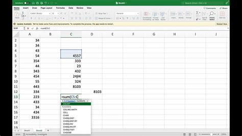 How To Addsum Multiple Numbers In Ms Excel Financecrew Youtube