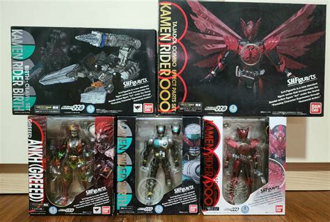 Sh Figuarts Bandai Kamen Rider Ooo Tajadol Ankh Greed And Birth Set
