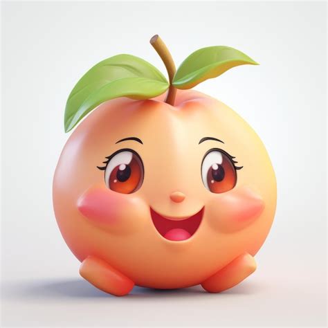 Premium Ai Image Happy Peach Cartoon Mascot