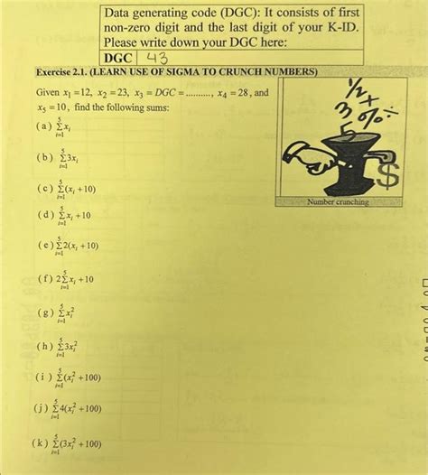 Solved Data Generating Code Dgc It Consists Of First