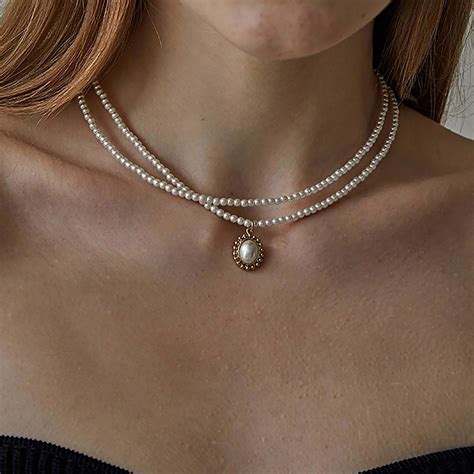 Beatrice Pearl Doube Layer Necklace Kamakula