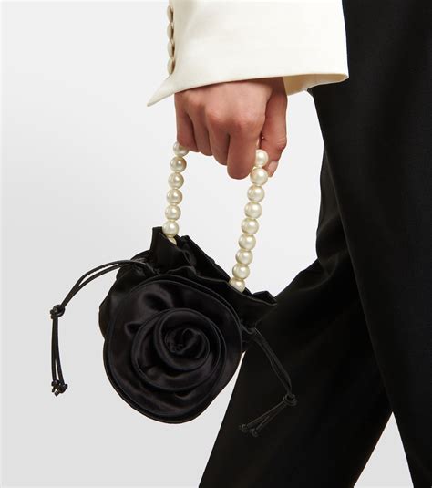Magda Butrym Magda Small Satin Tote Bag In Black Modesens