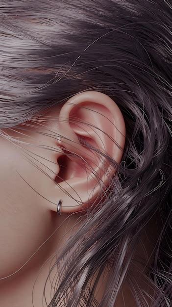 3d render human ear clipping path premium ai generated image