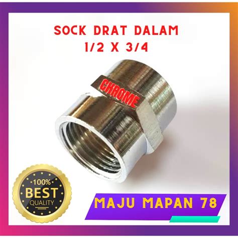 Jual Sock Drat Dalam Double Sock Kuningan Chrome Ukuran 12 X 34