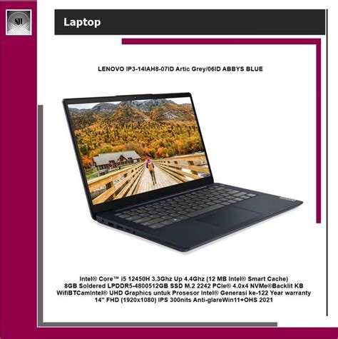 Laptop Lenovo Ip Iah Id Artic Grey Id Abbys Blue