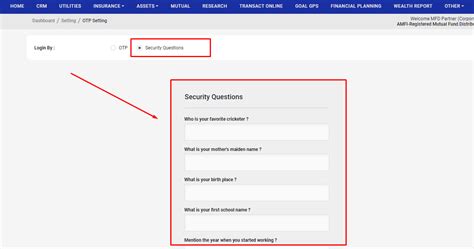 How To Set Otp Or Security Question For Login Help Desk