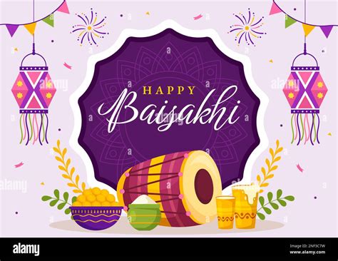 Happy Baisakhi Illustration With Vaisakhi Punjabi Spring Harvest