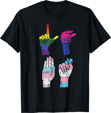 American Sign Language LGBT Q ASL Deaf Pride Flag Ally T Shirt