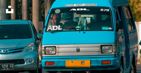 Blue And White Volkswagen Van On Road During Daytime Photo Free