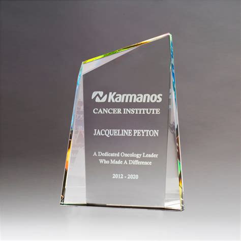 Pinnacle Series Crystal Award With Prism Effect Coating Century Badge