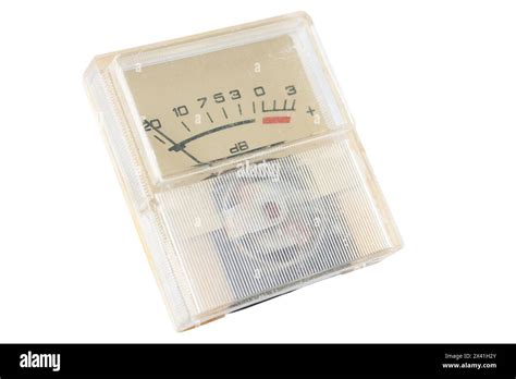 Retro Vintage Ancient Recording Level Meter Isolated On White