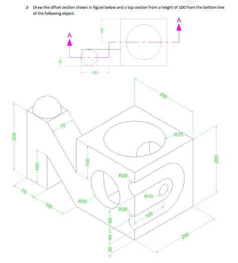 Solved 2 Draw The Offset Section Shown In Figure Below And