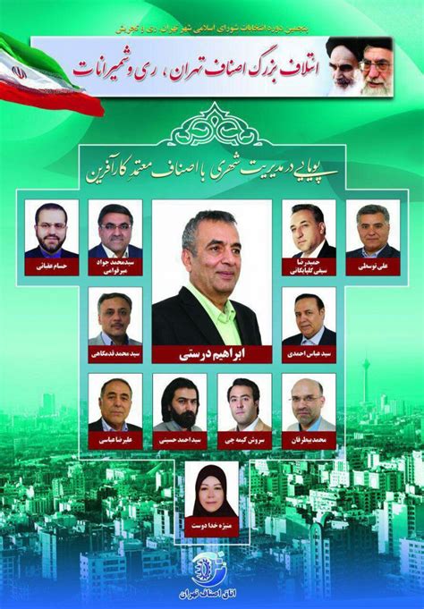 لیست اسامی کاندیداهای اتاق اصناف در شورای اسلامی شهر تهران،اصناف در