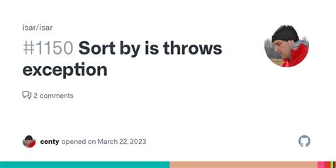 Sort By Is Throws Exception Issue 1150 Isar Isar GitHub