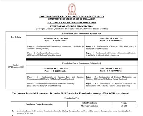 Mark Your Calendars Icmai Cma December 2023 Exam Dates Released Cma