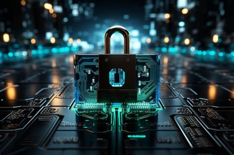 Premium Ai Image Locking Down Data Padlock On Circuit Signifies