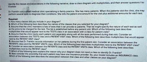 solved identify the classes and associotions in the following