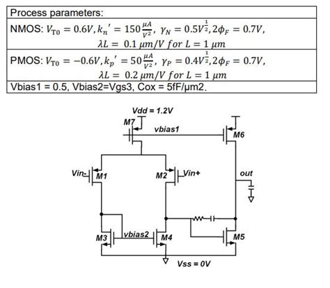Solved A 2 Stage Differential Input Single Ended Output Chegg Com