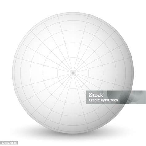 극의 Meridians과 패 러 랠 또는 위도 및 경도 그리드와 빈 행성 지구 화이트 글로브의 보기 3 차원 벡터 일러스트 레이