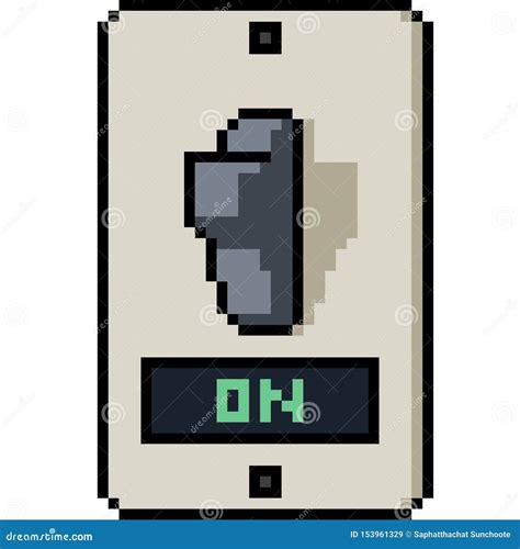 Vector Pixel Art Switch On Stock Vector Illustration Of House 153961329