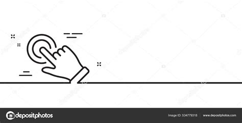 Touchscreen Gesture Line Icon Click Hand Sign Push Action Symbol Stock