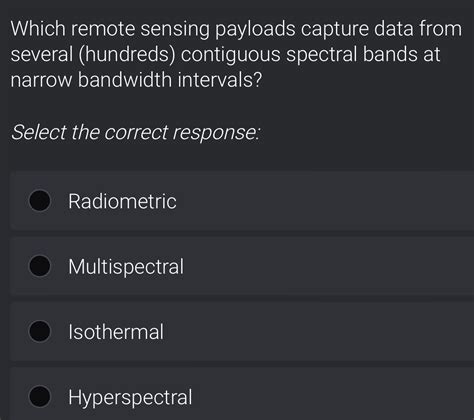 solved which remote sensing payloads capture data from several