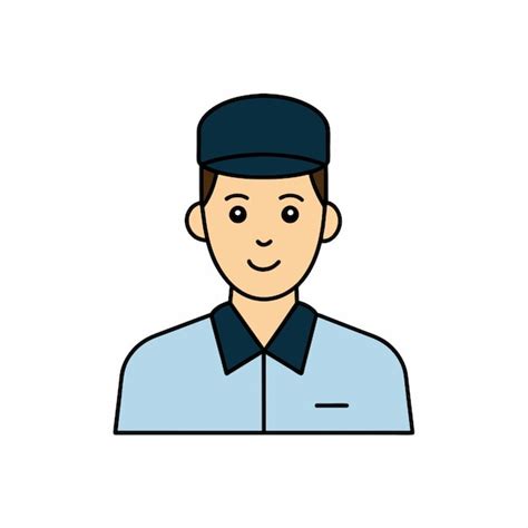 Premium Vector Very Simple Security Man Half Body Vector Illustration