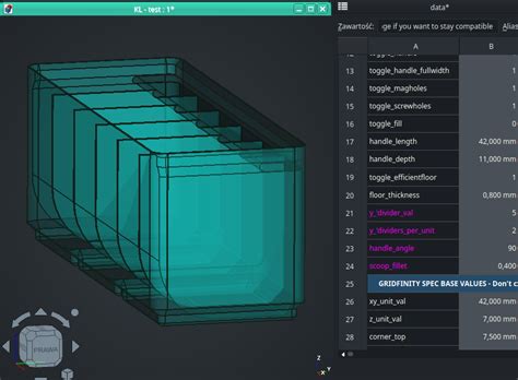 upgraded parametric freecad template for gridfinity bins by kaminter