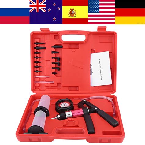 Hand Held Diy Brake Fluid Bleeder Tools Vacuum Pump Pressure Tester Kit