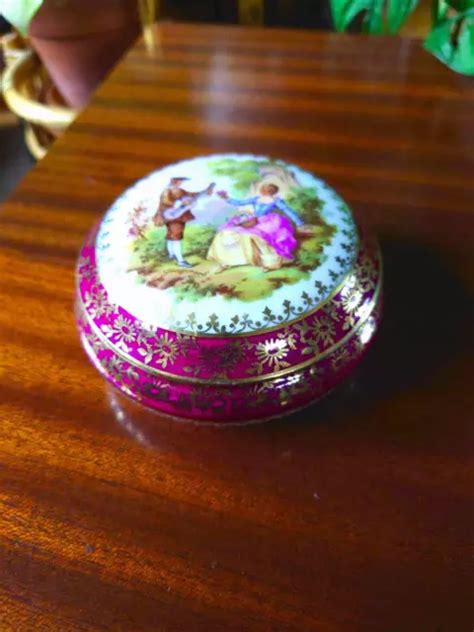 BONBONNIÈRE BOITE À bijoux en porcelaine de Limoges FM EUR 15 00