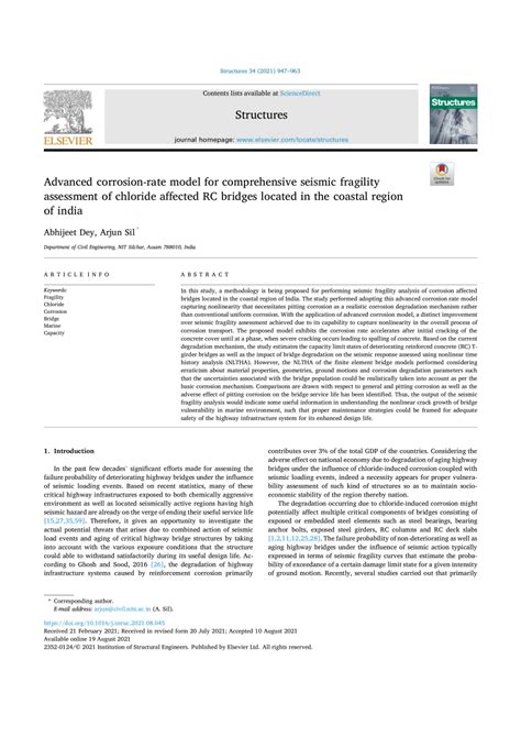 Pdf Advanced Corrosion Rate Model For Comprehensive Seismic Fragility Assessment Of Chloride