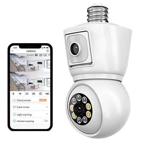 Wifi камера в патрон Е 27 8mp 2 обєктиви Ptz Е 19 Ip камера лампочка Вайфай камера