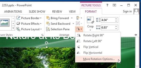 Как повернуть фото в презентации Powerpoint