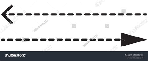 2 Way Long Straight Dashed Line Stock Vector Royalty Free 2590653459