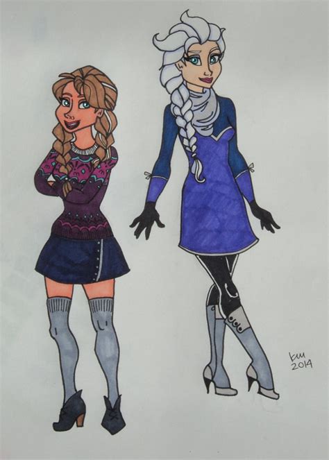 Modern Elsa And Anna By Happyeverafter On Deviantart