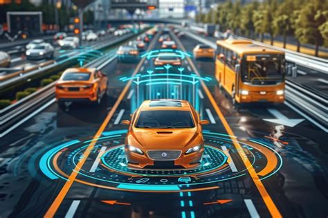 Premium Photo Modern Urban Roads Intelligent Vehicle Autonomous Driving