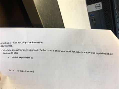 Solved Em 162 Lab 8 Colligative Properties Questions Chegg