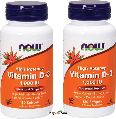 Now Foods Vitamin D3 1000 Iu 360 Softgels Pack Of 2
