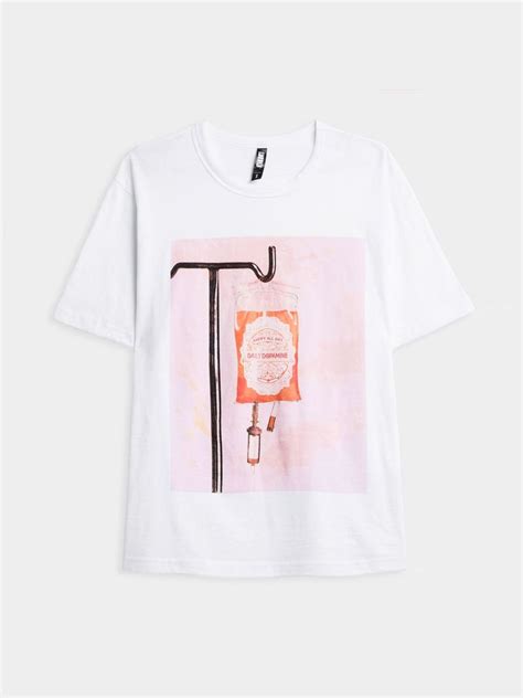 Womens White Dopamine Drip Graphic Top