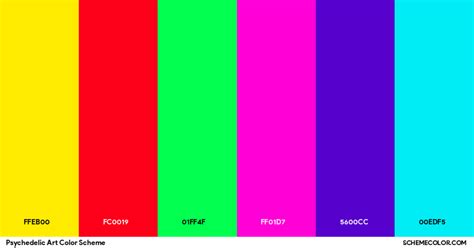 Psychedelic Art Color Scheme Palettes