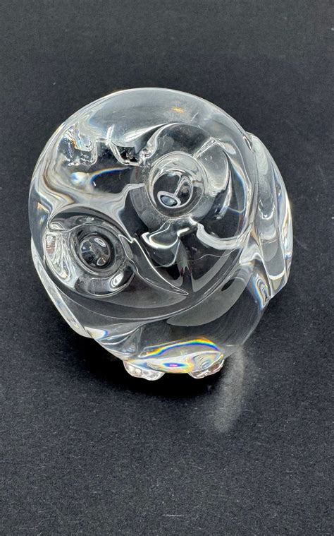 Steuben Owl Paperweight Hand Cooler Figurine 5516 Etsy