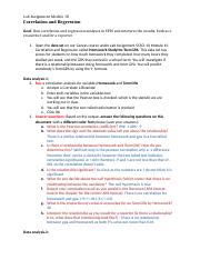 Lab Assignment Module 10 Handout Correlation And Regression In SPSS