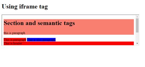 iframe tag in html and its attributes