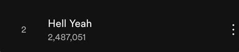 Hell Yeah Has Hit 2 4 Mil Streams R Sofaygo