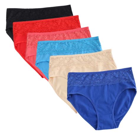 6pcslot Mid Waist Plus Size Xxl 3xl 4xl 5xl Women Cotton Underwear Big