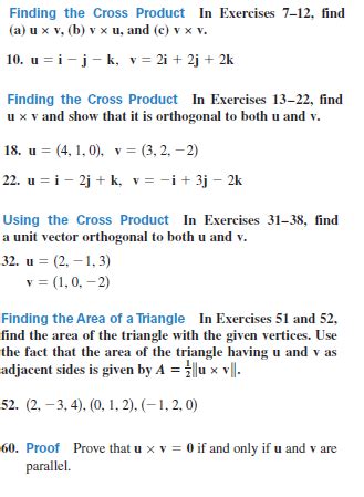 Solved Finding The Cross Product In Exercises Find U Chegg